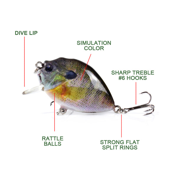 HERCULES 2.36" Crankbait Shallow Crank Lure Fishing Lures – Hercules ...