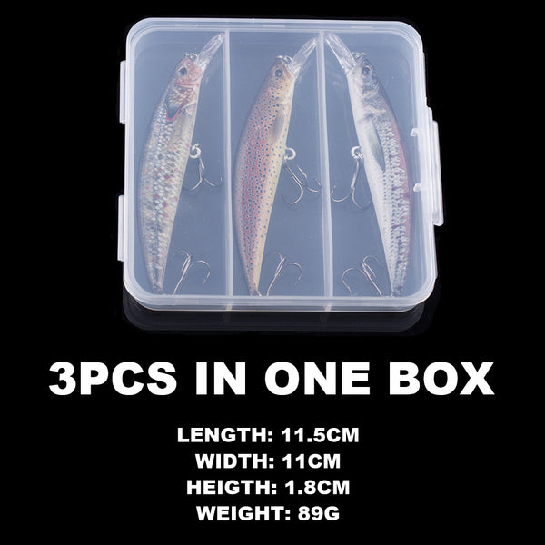 HERCULES 4.33" Minnow Lure Baits Fishing Lure Box of 3PCS – Hercules ...