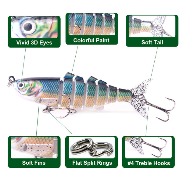 HERCULES 4.33" Multi-jointed Sinking Fishing Lure – Hercules Fishing Tackle
