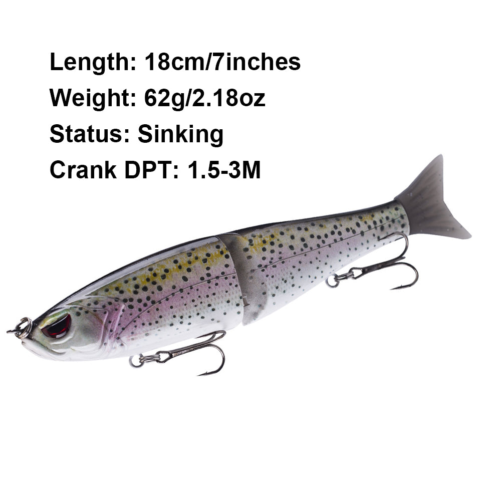 HERCULES 7" Multi-jointed Fishing Lure for Bassfishing – Hercules ...