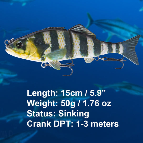 HERCULES 5.9" 1.76oz Multi-jointed Sinking Lure Fishing Lures ...